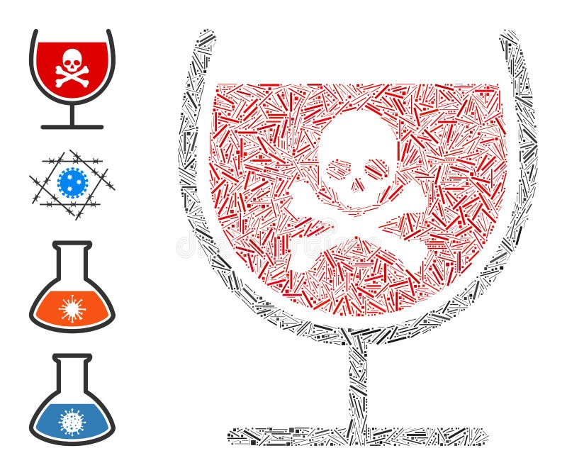 Linear Poison Drink Glass Icon Vector Collage Stock Vector ...