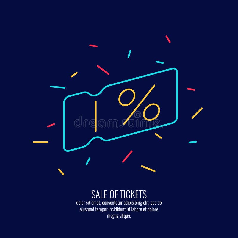 Linear Poster Sale of Tickets. Modern Vector Graphics Stock Vector ...