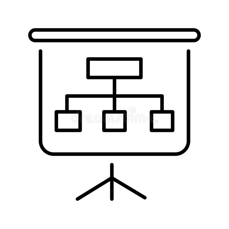 Linear Presentation Billboard Icon Vector Illustration. Monochrome ...