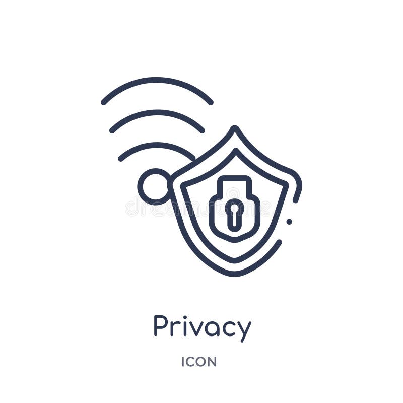 Linear Privacy Icon from Electrian Connections Outline Collection. Thin ...