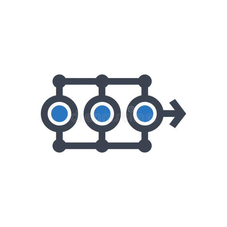 Linear Process Icon stock vector. Illustration of connection - 361528837