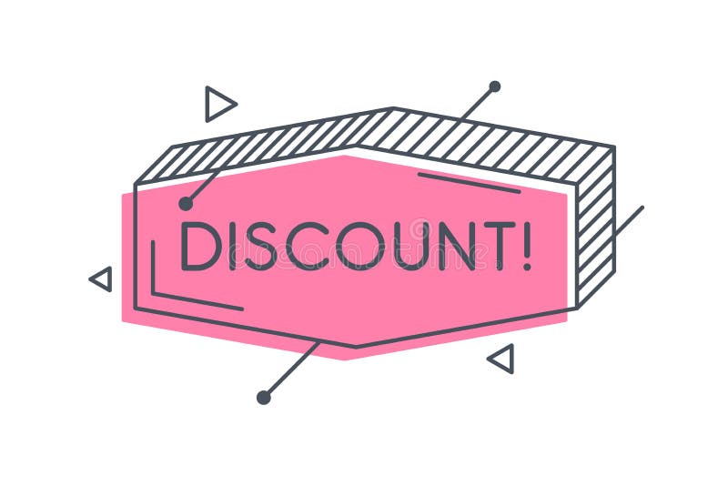 Linear Promotion Banner Shape, Colorful Sticker Design. Stock Vector ...