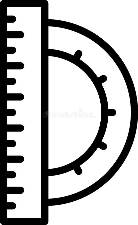 Linear Protractor Icon As an Editable Outline for Your Design Stock ...