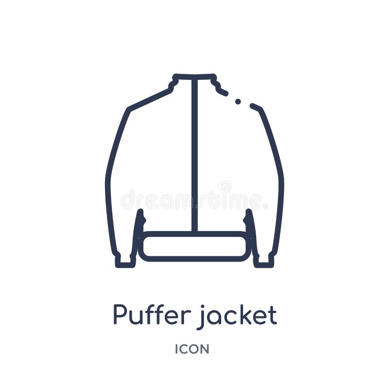 Outline Puffer Jacket Vector Icon. Isolated Black Simple Line Element ...