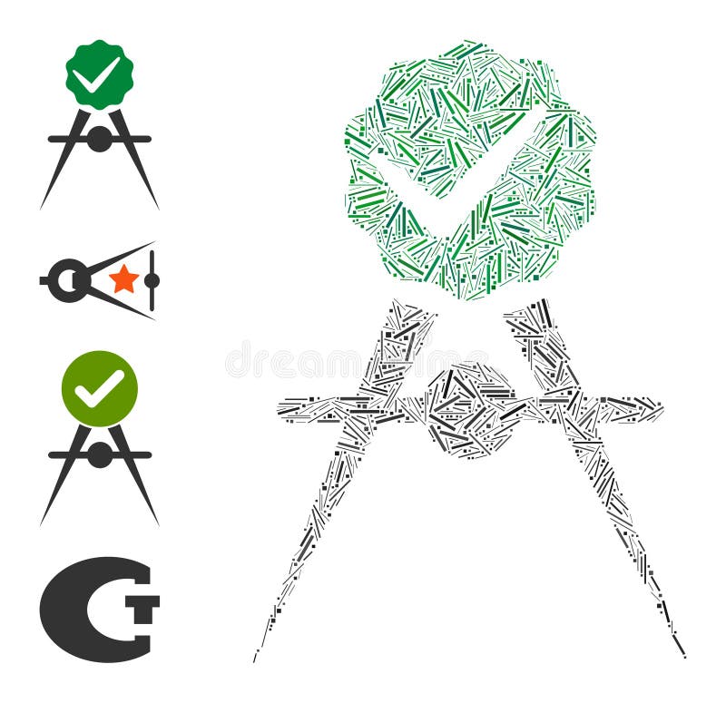 Linear Quality Control Meter Icon Vector Collage Stock Vector ...