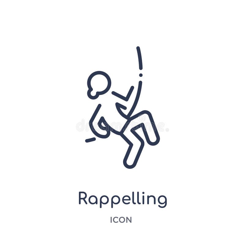 Linear Rappelling Icon from Activity and Hobbies Outline Collection ...