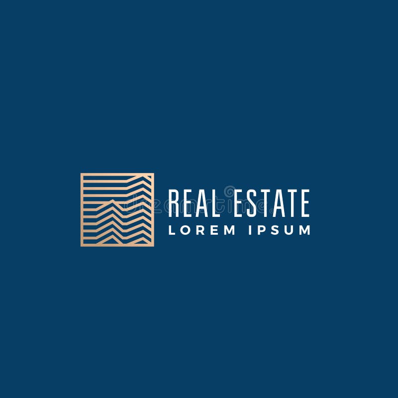Linear Real Estate Abstract Vector Sign, Symbol or Logo Template ...