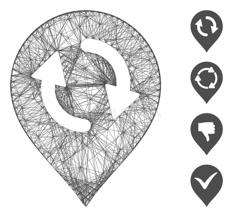Linear Refresh Map Marker Vector Mesh Stock Illustration - Illustration ...