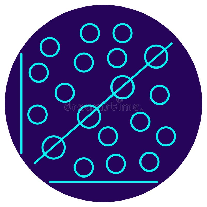 Linear Regression Icon. Vector Pictogram with Thin Lines Stock ...