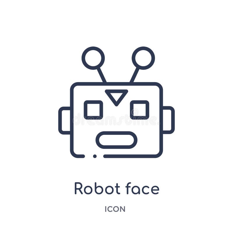 Linear Robot Face Icon from Electronics Outline Collection. Thin Line ...