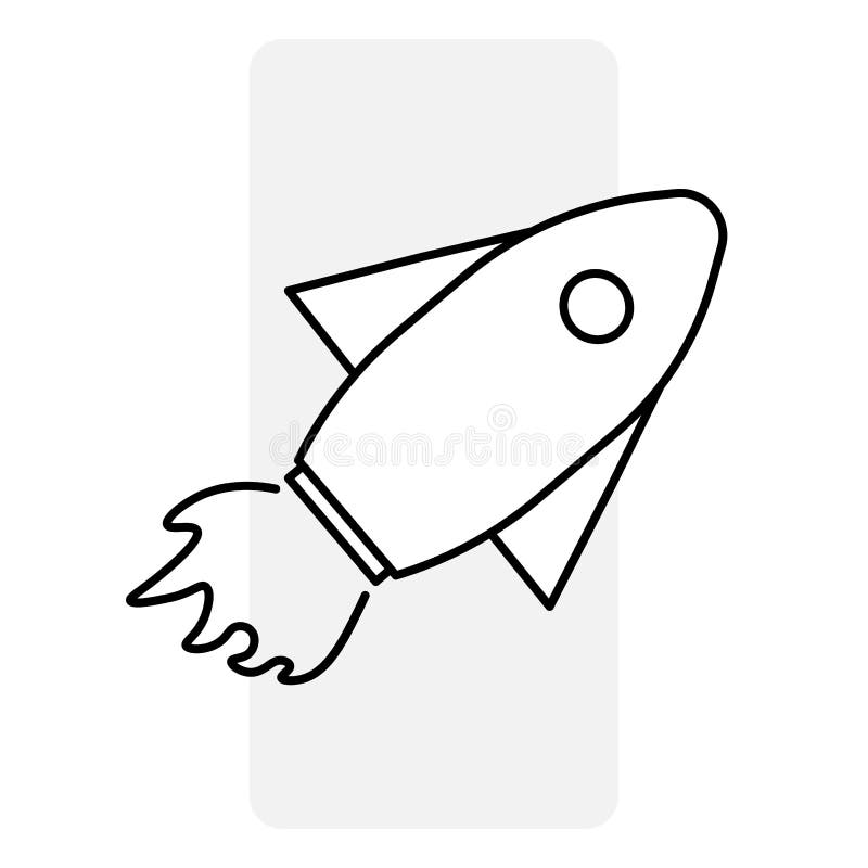 Linear Rocket Icon. Digital Space. Elon Musk Shuttle Icon. Spaceship in ...