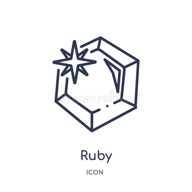 Ruby Outline Vector Icon. Thin Line Black Ruby Icon, Flat Vector Simple ...