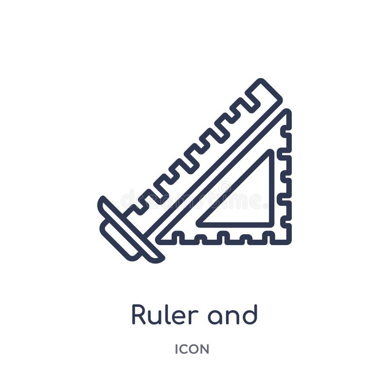 Linear Ruler and Square Measuring Tools Icon from Miscellaneous Outline ...