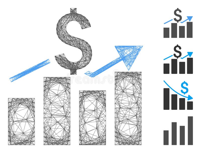 Linear Sales Bar Chart Vector Mesh Stock Vector - Illustration of ...