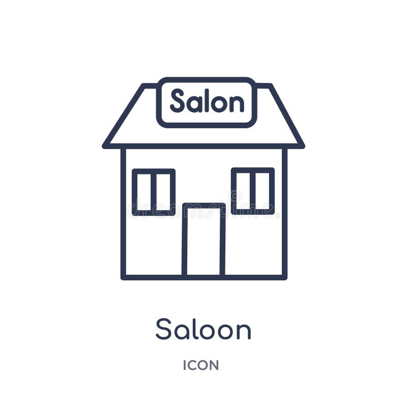 Linear Saloon Icon from Desert Outline Collection. Thin Line Saloon ...