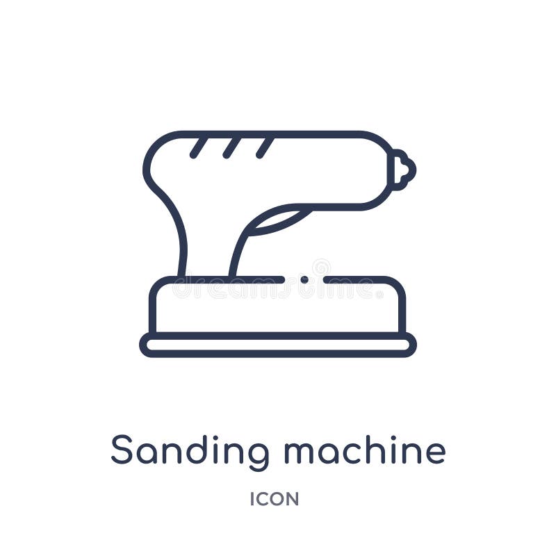 Outline Sanding Machine Vector Icon. Isolated Black Simple Line Element ...