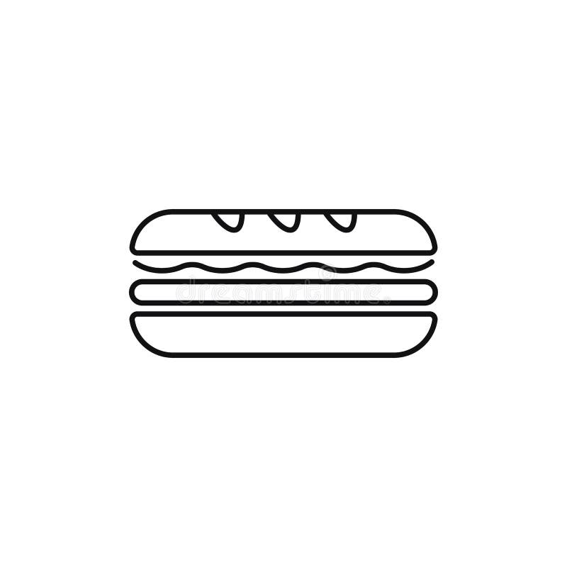Linear Sandwich Icon Template. Traditional Sub Logo Background Stock ...