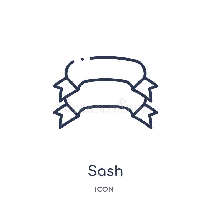 Linear Sash Icon from Education Outline Collection. Thin Line Sash ...