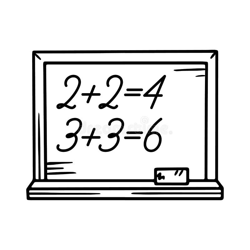 Linear School Blackboard Vector Icon with a Mathematical Sums Stock ...