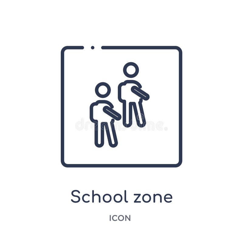 Linear School Zone Icon from Maps and Flags Outline Collection. Thin ...