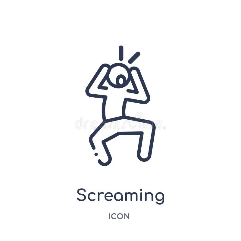 Screaming Man Icon, Stick Figure Pictogram Stock Vector - Illustration ...