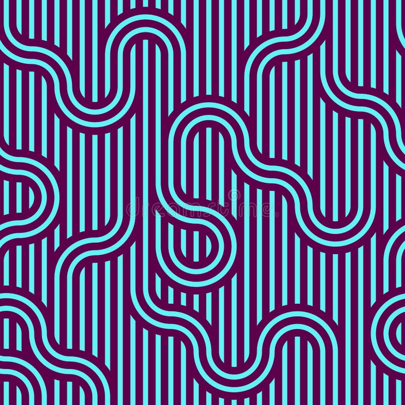 Linear Seamless Background with Twisted Lines, Vector Abstract ...