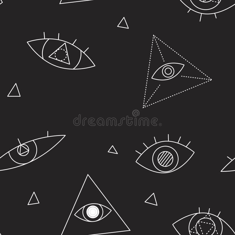 A Evil Eye and Stars and Triangle, a Vector Stock Illustration for ...