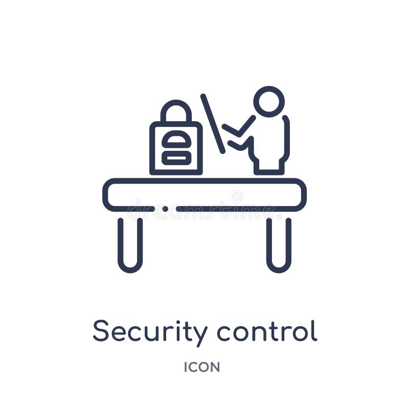 Linear Security Control Icon from Airport Terminal Outline Collection ...
