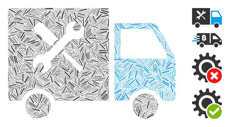 Linear Service Van Icon Vector Mosaic Stock Illustration - Illustration ...