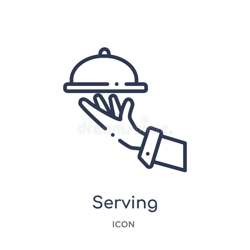 Waiter Serving a Drink on a Tray Icon in Trendy Design Style. Waiter ...