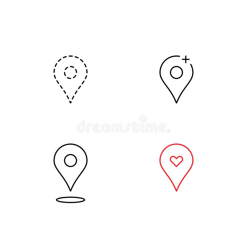 Linear Set of Points for Map Stock Vector - Illustration of place ...