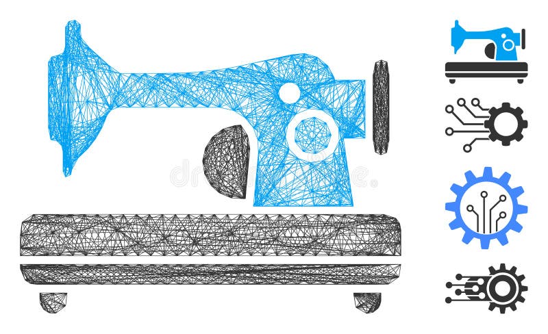 Linear Sewing Machine Vector Mesh Stock Vector - Illustration of ...