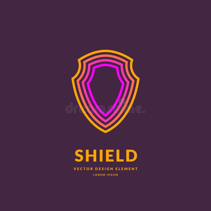 Linear Shield, a Symbol of Security and Reliability. Minimalistic ...