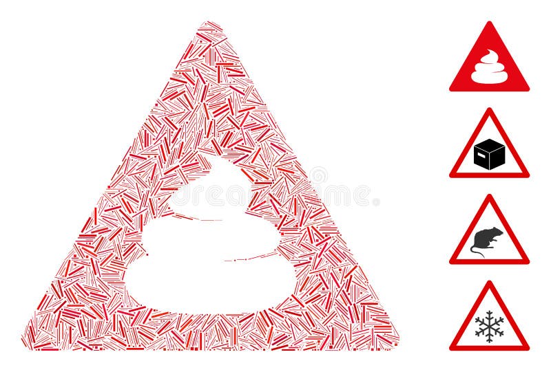 Linear Shit Danger Icon Vector Collage Stock Illustration ...