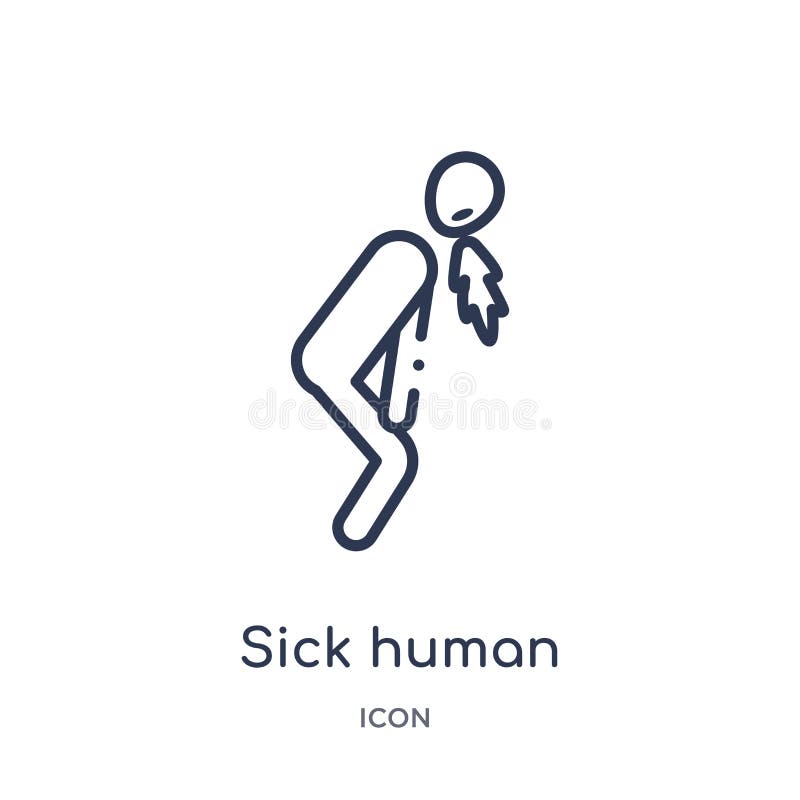 Linear Sick Human Icon from Feelings Outline Collection. Thin Line Sick ...