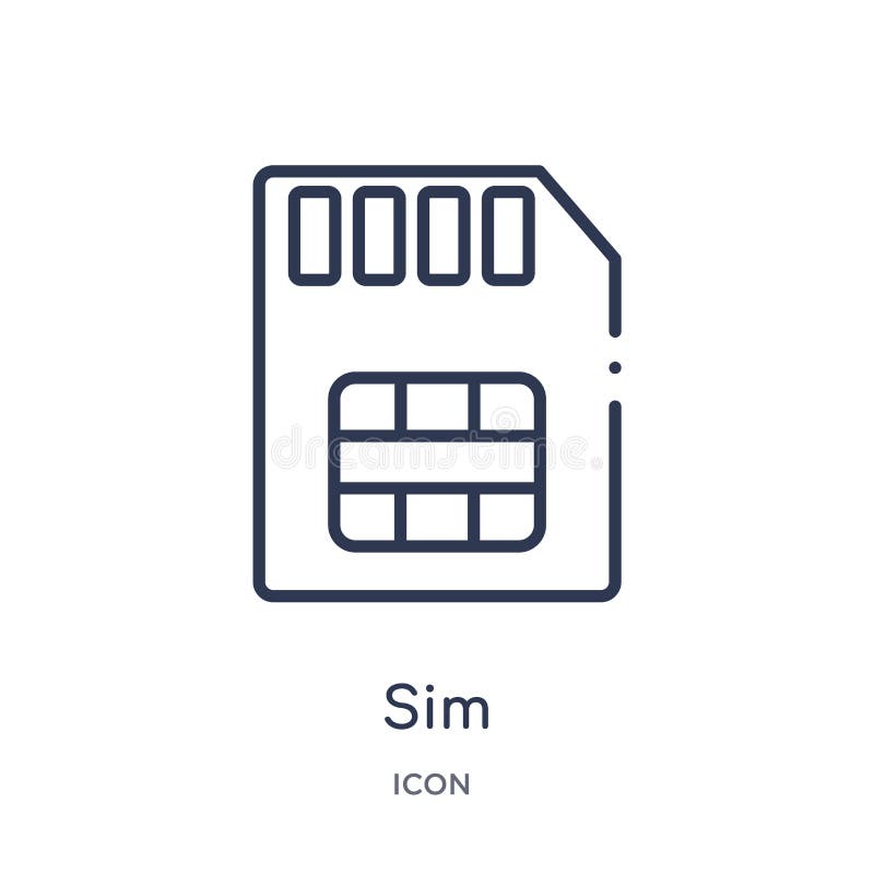 Linear Sim Icon from Electronic Devices Outline Collection. Thin Line ...