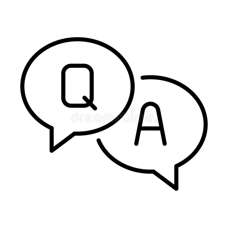 Linear Simple Question Answer Icon Vector Illustration. Monochrome ...