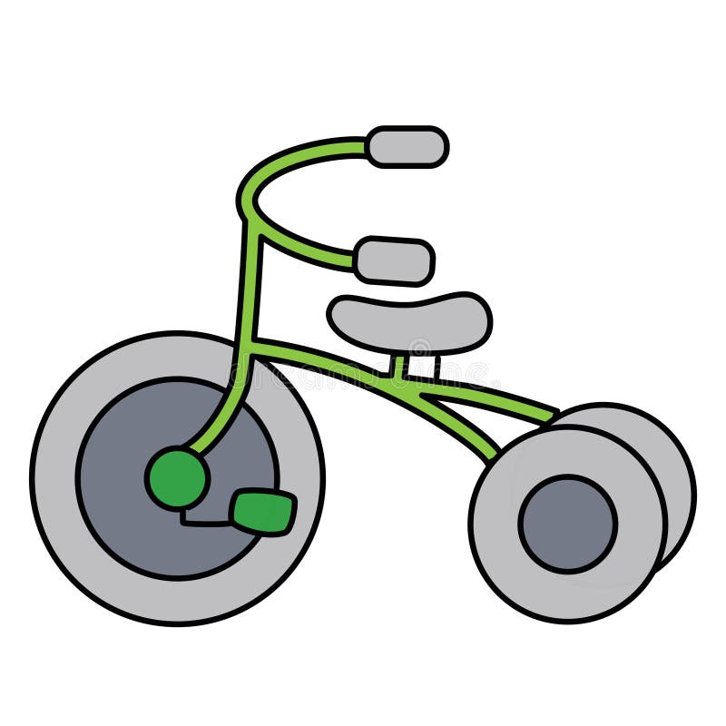 Linear Simple Tricycle Separated On White Space Stock Vector ...