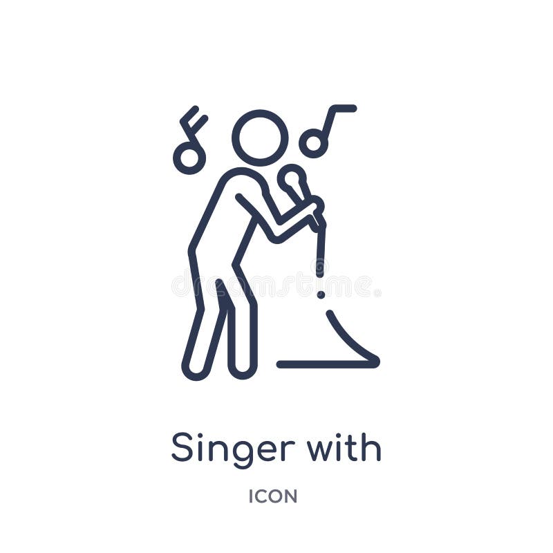 Linear Sing Icon from Activity and Hobbies Outline Collection. Thin ...