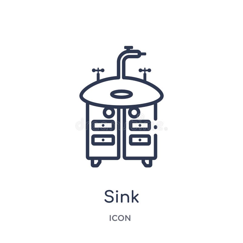Linear Sink Icon from Cleaning Outline Collection. Thin Line Sink ...