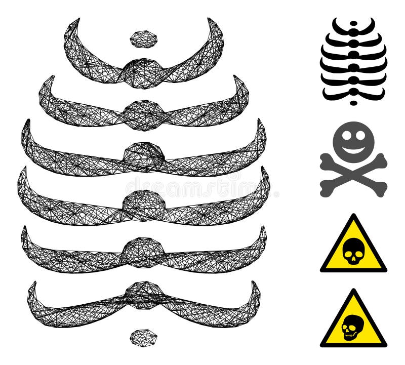 Linear Skeleton Ribs Vector Mesh Stock Illustration - Illustration of ...