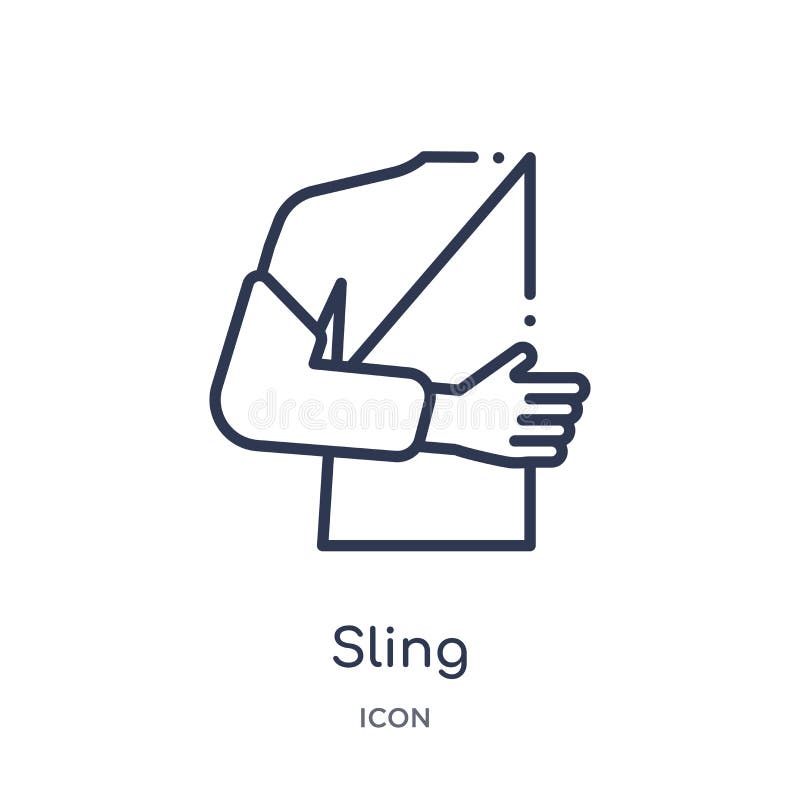 Outline Sling Vector Icon. Isolated Black Simple Line Element ...