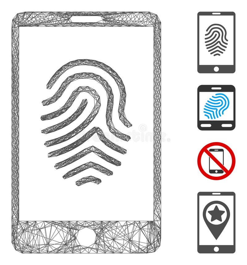 SmartPhone Fingerprint App stock vector. Illustration of blank - 44561379