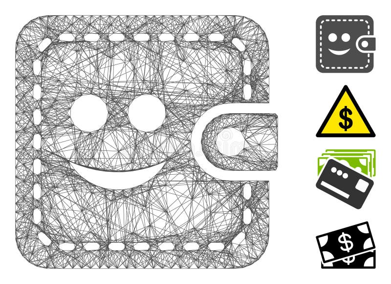 Linear Smiled Wallet Vector Mesh Stock Illustration - Illustration of ...