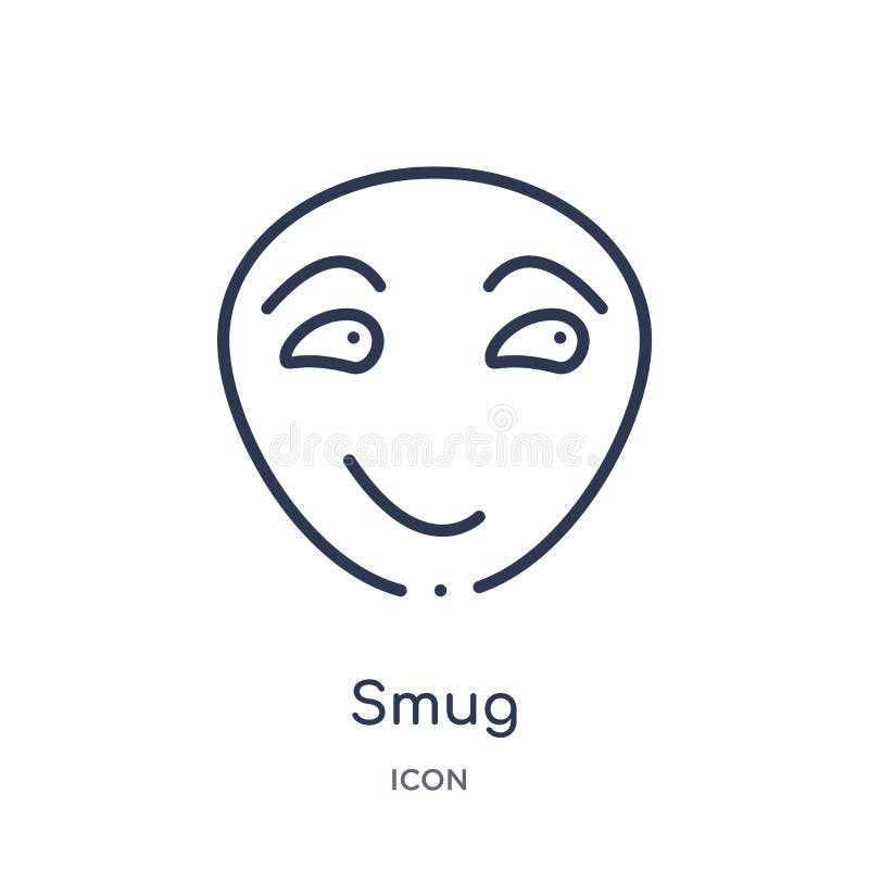 Smug Vector Icon Isolated on Transparent Background, Linear Smug Stock ...