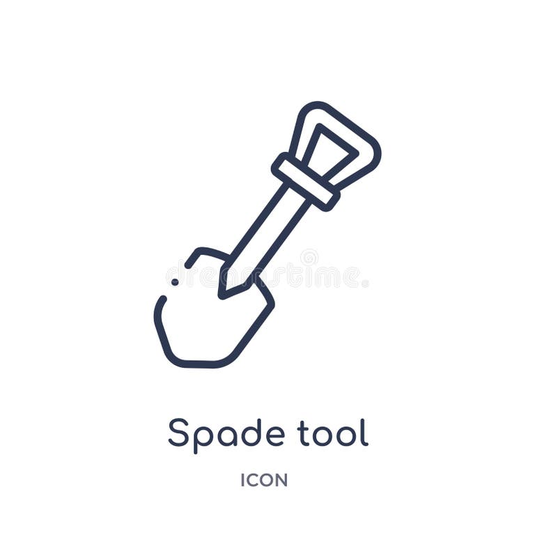 Linear Spade Tool Icon from Construction Tools Outline Collection. Thin ...