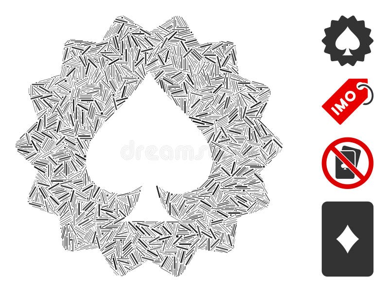 Linear Spades Token Icon Vector Collage Stock Illustration ...