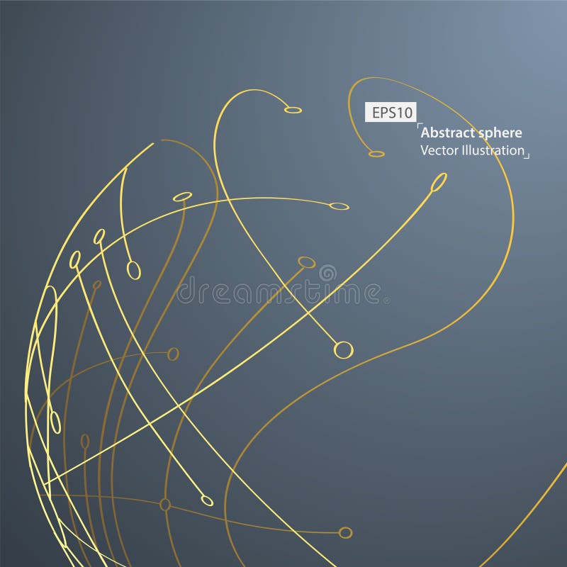 Linear Sphere, Technology Concept Stock Vector - Illustration of cool ...