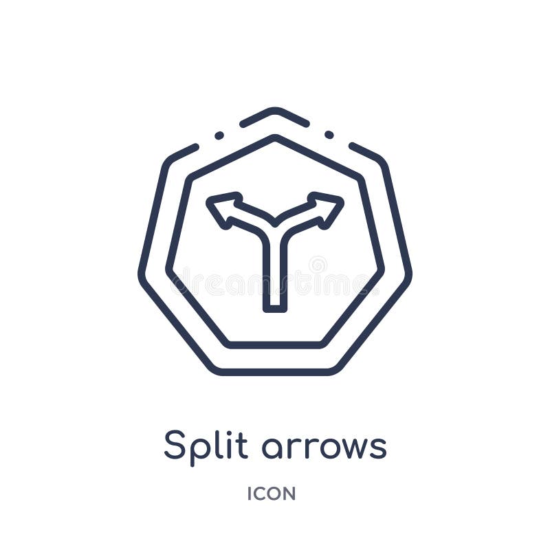 Linear Split Triangle Icon From Arrows Outline Collection Thin Line
