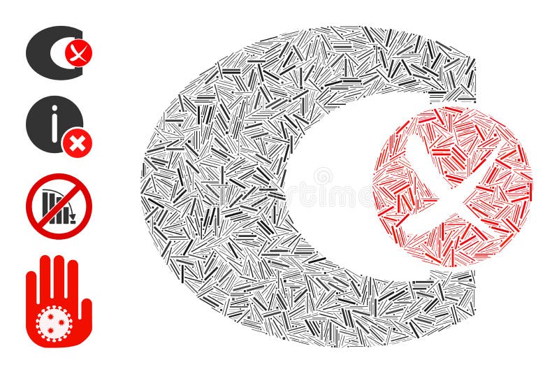 Linear Standard Control Failed Icon Vector Collage Stock Vector ...